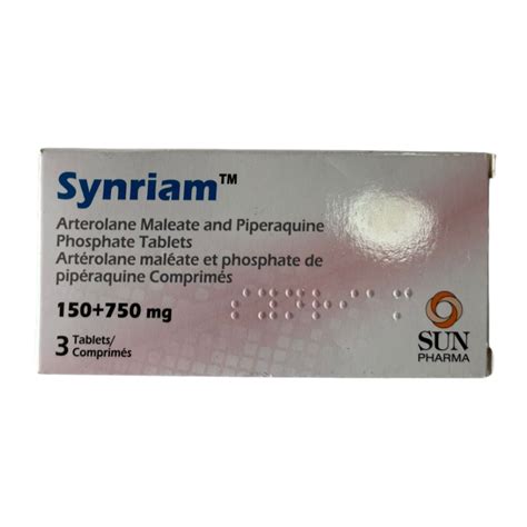 Synriam Arterolane Maleate And Piperaquine Phosphate Tablets 150 750mg