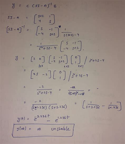 Solved Question 4 The State Space Equations Describing A