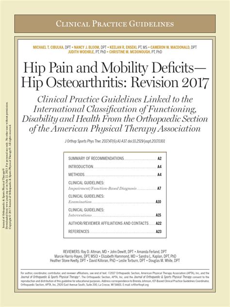 Jospt 2017 0301 Pdf Osteoarthritis Physical Therapy