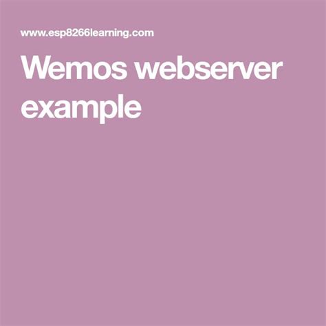 Wemos Webserver Example Wifi Connect Example Wifi Network