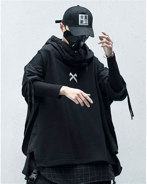 Black Hoodie Streetwear Techwear Division