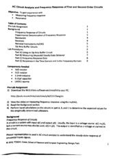 Lab AC Circuit Analysis And Freq Response AC Clrcuit Analysis And Frequency Response Of First