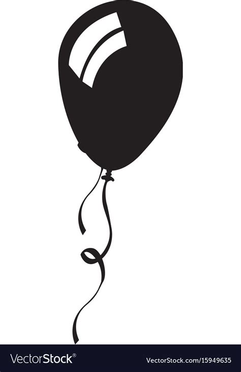 Isolated Balloon Silhouette Royalty Free Vector Image