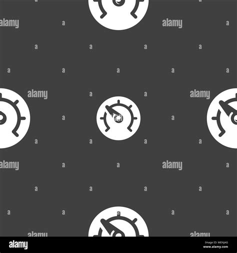 Speed Speedometer Icon Sign Seamless Pattern On A Gray Background Vector Illustration Stock