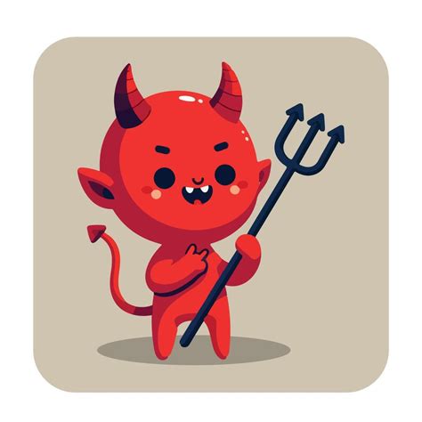 Cute Devil With A Pitchfork 1 50415569 Vector Art At Vecteezy