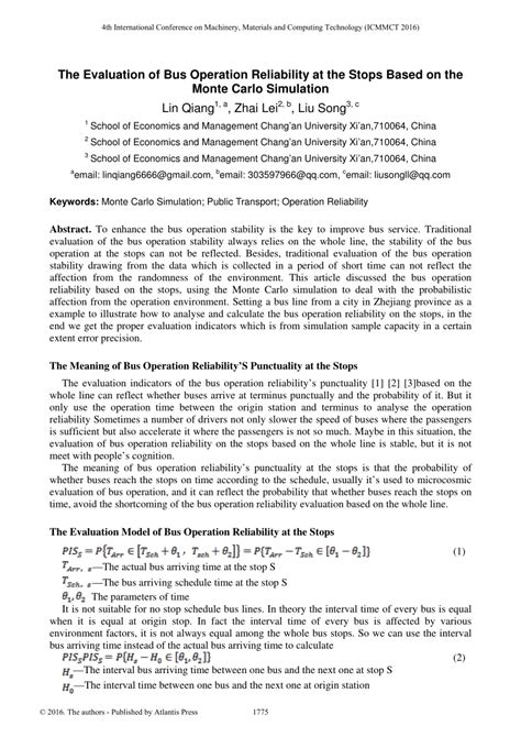 Pdf The Evaluation Of Bus Operation Reliability At The Stops Based On