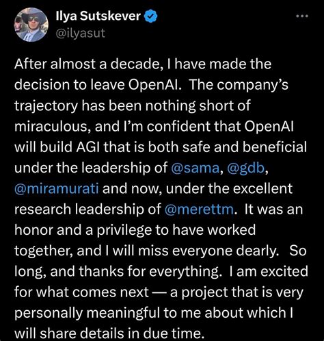 Ilya Sutskever To Leave Openai Jakub Pachocki Announced As Chief Scientist Community Openai