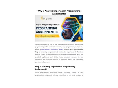 Ppt Why Is Analysis Important In Programming Assignments Powerpoint