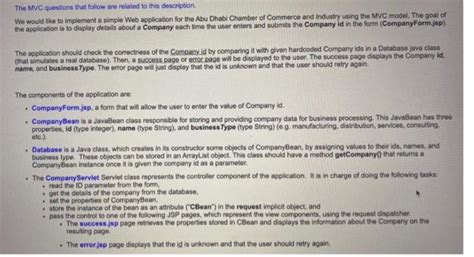 Solved The Mvc Questions That Follow Are Related To This