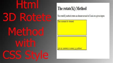 How To Create A D Rotete Method Animation With Html And CSS Css Style Method Css