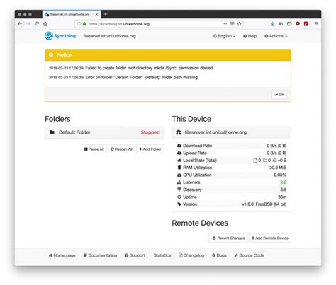 Using Syncthing Between My OSX Laptop And My FreeBSD Server Dan Langille S Other Diary