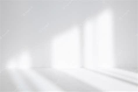 제품 프레젠테이션을 위한 추상 흰색 스튜디오 배경 창 그림자가 있는 빈 방 배경이 흐릿한 제품 표시 소프트 포커스 프리미엄 사진