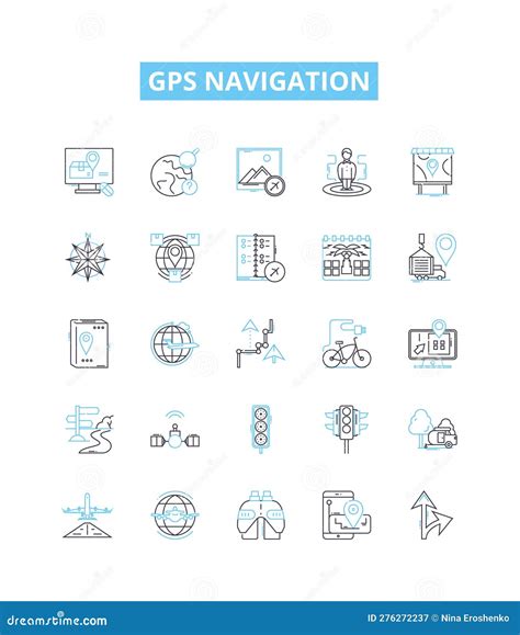 Gps Navigation Vector Line Icons Set GPS Navigation Tracking Maps Destination Coordinate