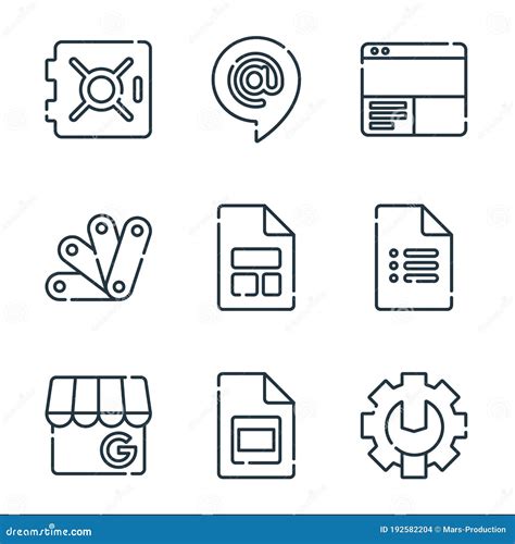 Suite Line Icons Linear Set Editorial Stock Image Illustration Of