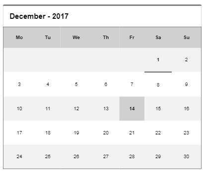 Minimal Calender Component For Angular NgxCalender Angular Script
