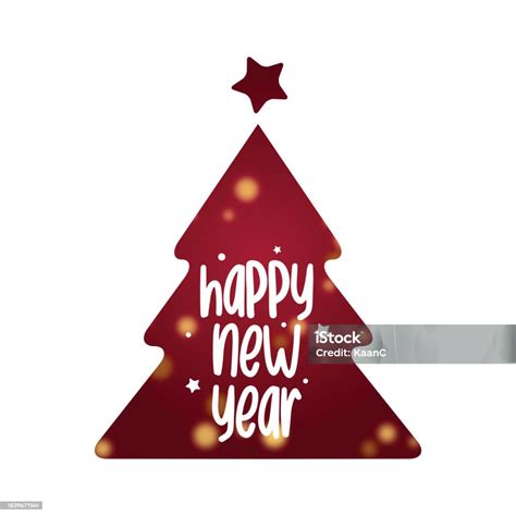 새해 복 많이 받으세요 추상 소나무 모양 벡터 일러스트 레이 션입니다 휴일 기치 디자인 치고는 인사말 카드 초대 달력 등등 벡터 스톡 일러스트 0명에 대한 스톡 벡터 아트