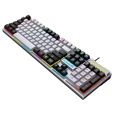Usb Wired Gaming Keyboard With Rainbow Led Backlight Silent Floating