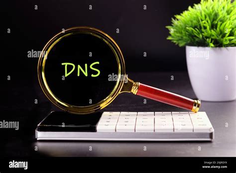 Dns Domain Name Server Through The Lens Of A Magnifying Glass In The