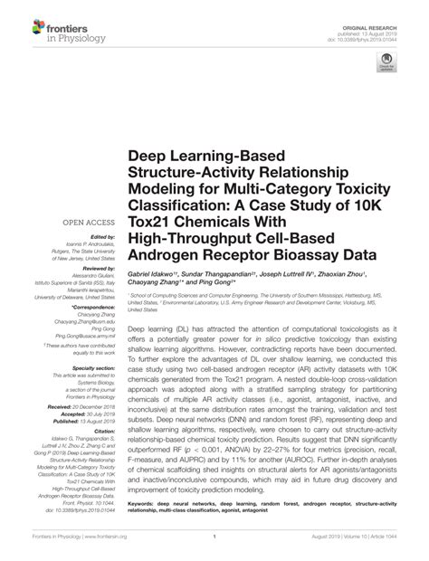 Pdf Deep Learning Based Structure Activity Relationship Modeling For
