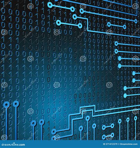 Electronic Circuit And Binary Code Stock Vector Illustration Of High Chip