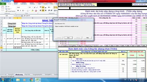 Hỏi Lỗi Run Time Error91 Của Dự Toán Xaydung360 Powered By Discuz