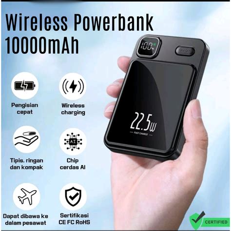 Jual Fast Charging Power Bank MAh PowerBank Nirkabel Wireless Fast Charging Shopee