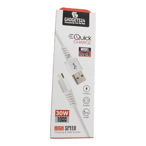 Usb Metal Data Cable 34 Amp For Andriod V8 Mobile Fast Charging Cable