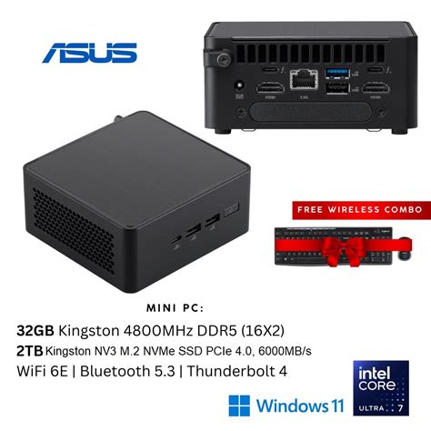 Asus Nuc Pro Mini Pc Tall Intel Ultra Gb Ram Tb Nvme Ssd W Pro Pc Kuwait