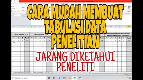 Cara Membuat Tabulasi Data Kuesioner Di Excel Youtube My Xxx Hot Girl