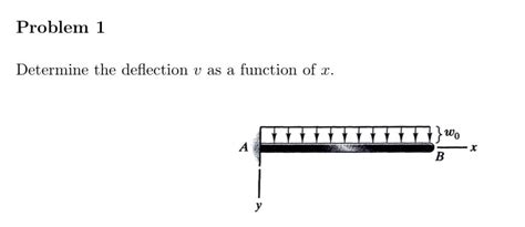 Solved Problem Determine The Deflection V As A Function Of Chegg Com