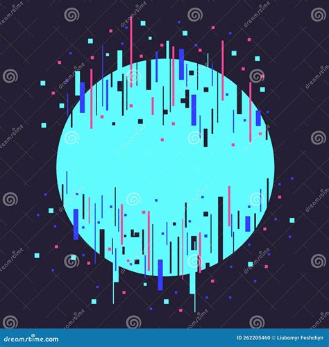 Distortion Dynamic Circle Elements Technology Noise Defect Geometry Figure Isolated Symbol