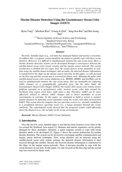 Pdf Marine Disaster Detection Using The Geostationary Ocean Color Imager Goci