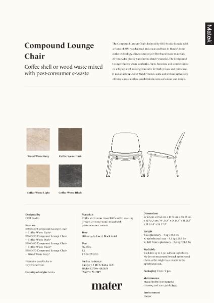 Mater Compound Lounge Chair Product Sheet Details Page Haworth
