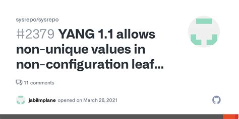 Yang 11 Allows Non Unique Values In Non Configuration Leaf Lists