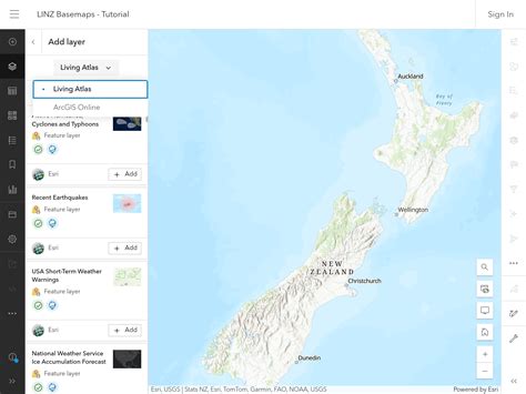How To Add Linz Aerial Imagery Basemaps To Arcgis Online Linz Basemaps