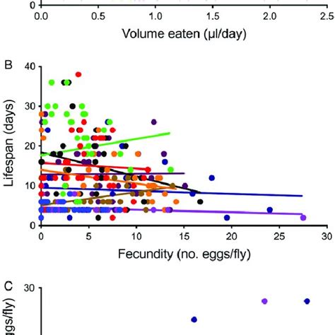 Linear Regression Analysis Of Lifespan Reproduction And Feeding Rate