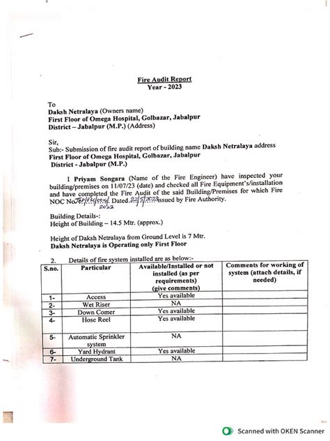 Fire Audit Pdf
