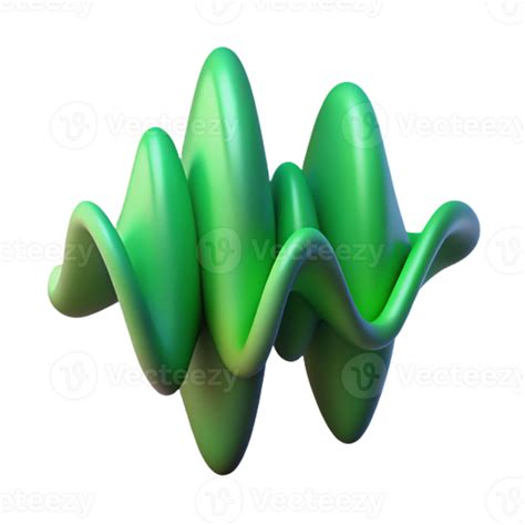 Beautiful Vintage Abstract Waveform With Green Gradient Cutout Element Professional 60469517 Png