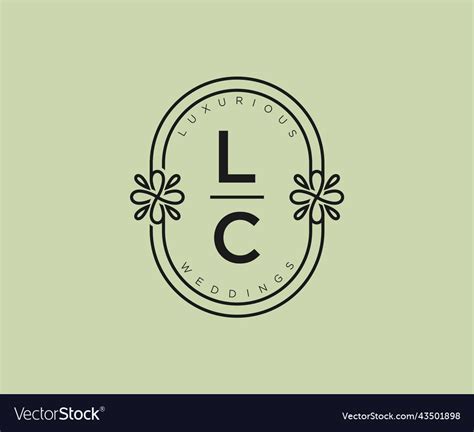 Lc Initials Letter Wedding Monogram Logos Vector Image