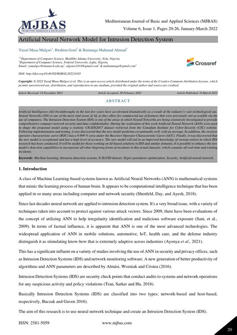Pdf Artificial Neural Network Model For Intrusion Detection System
