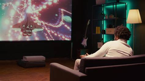 Upset African American Gamer Raging After Losing Game Playing On Ultrawide Smart Tv Man In