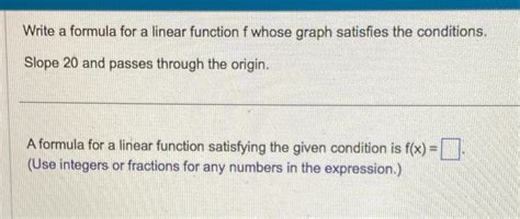 Solved Write A Formula For A Linear Function F Whose Graph Chegg