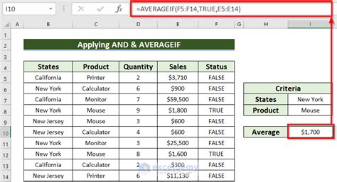 How To Use Excel Averageif With Multiple Criteria Examples