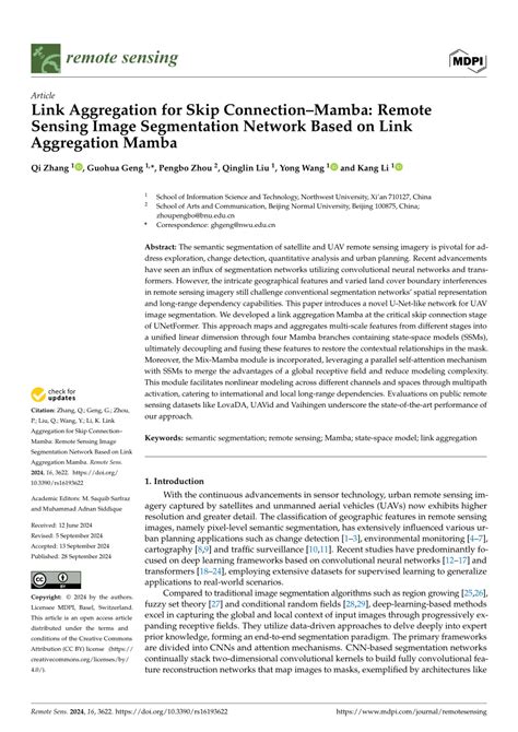 Pdf Link Aggregation For Skip Connectionmamba Remote Sensing Image