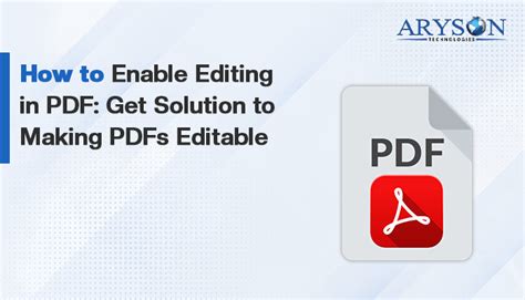 How To Enable Editing In PDF Solution To Making PDFs Editable