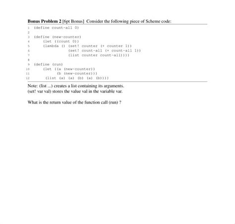 Solved Bonus Problem 2 6pt Bonus Consider The Following