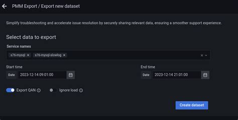 pmm dump gui in percona monitoring and management 2 41 0