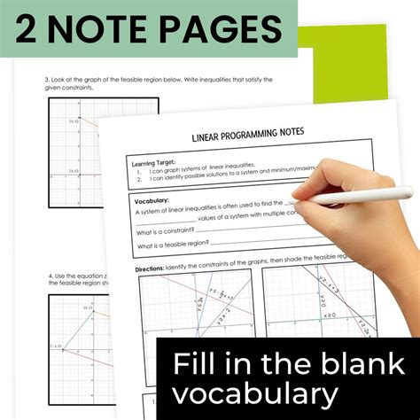 Linear Programming Word Problems And Systems Of Inequalities Guided Notes Boldly Inspired