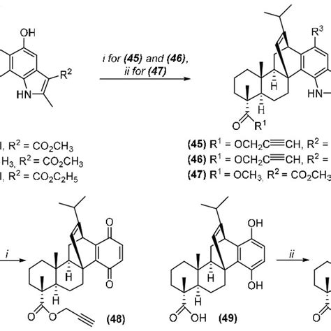 scheme 2 synthesis of propargyl 45 46 48 and cyanoethyloxy 47 50