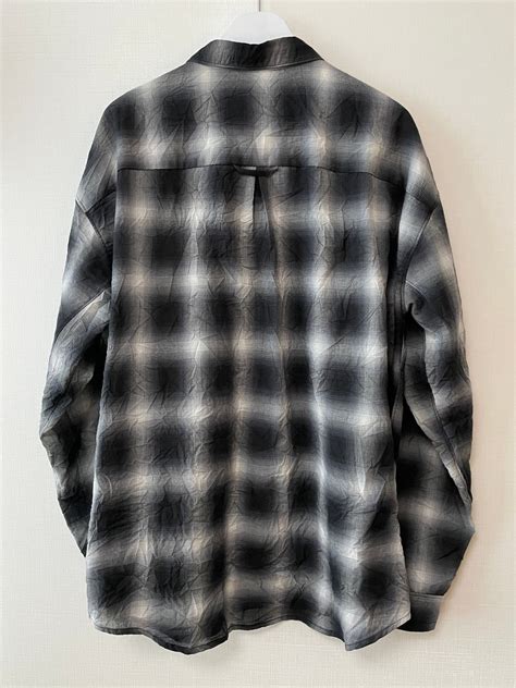 폴리테루 챠콜 옴브레 체크 셔츠 후루츠패밀리